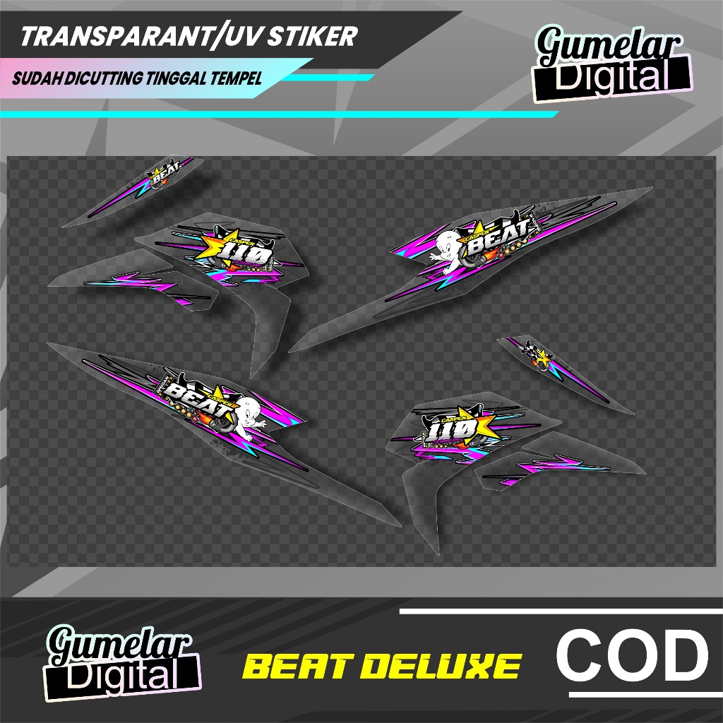 Jual STRIPING TRANSPARAN UV CLEAR SIMPEL HONDA BEAT DELUXE BEAT STREET ...