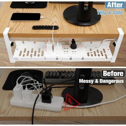 Jual Cable Management Tray Tempat Penyimpanan Kabel / Desk Stainless ...