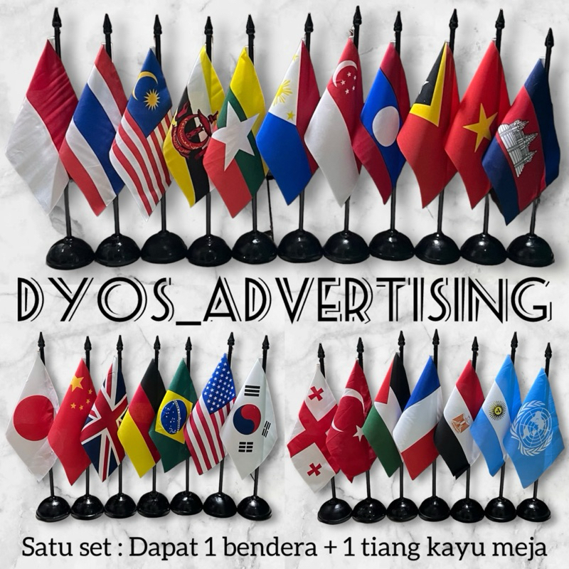 Jual Bendera negara meja + tiang | Shopee Indonesia