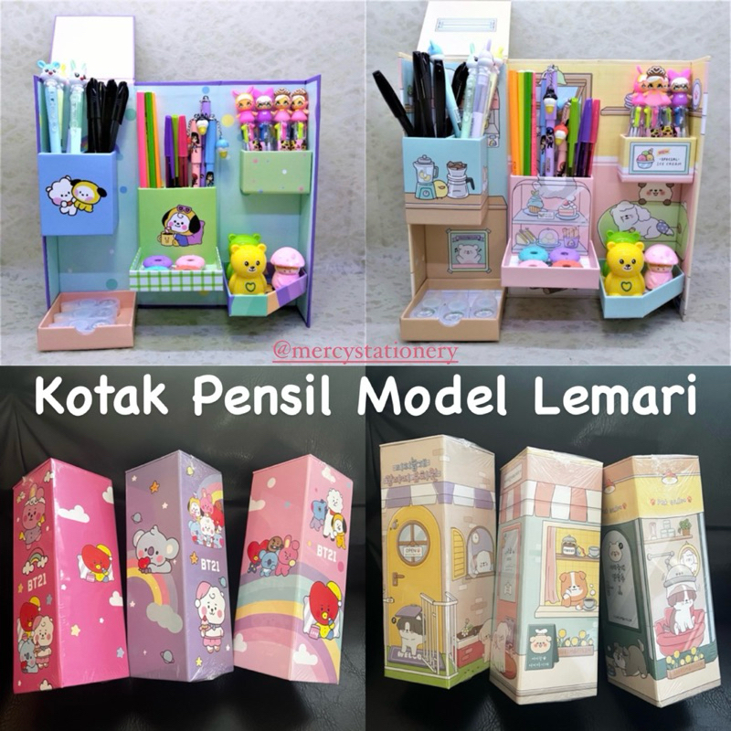 Jual Kotak Pensil Lemari Karton Pencil Case Tepak Lucu Pen Organizer ...