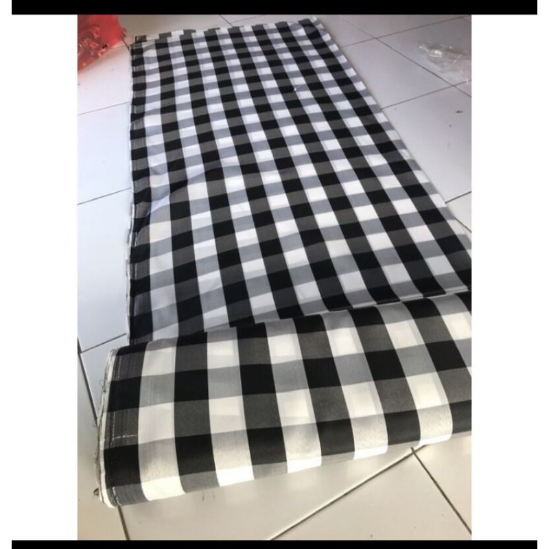 Jual Kain poleng bali motif kotak 3cm hitam putih (setengah meter ...