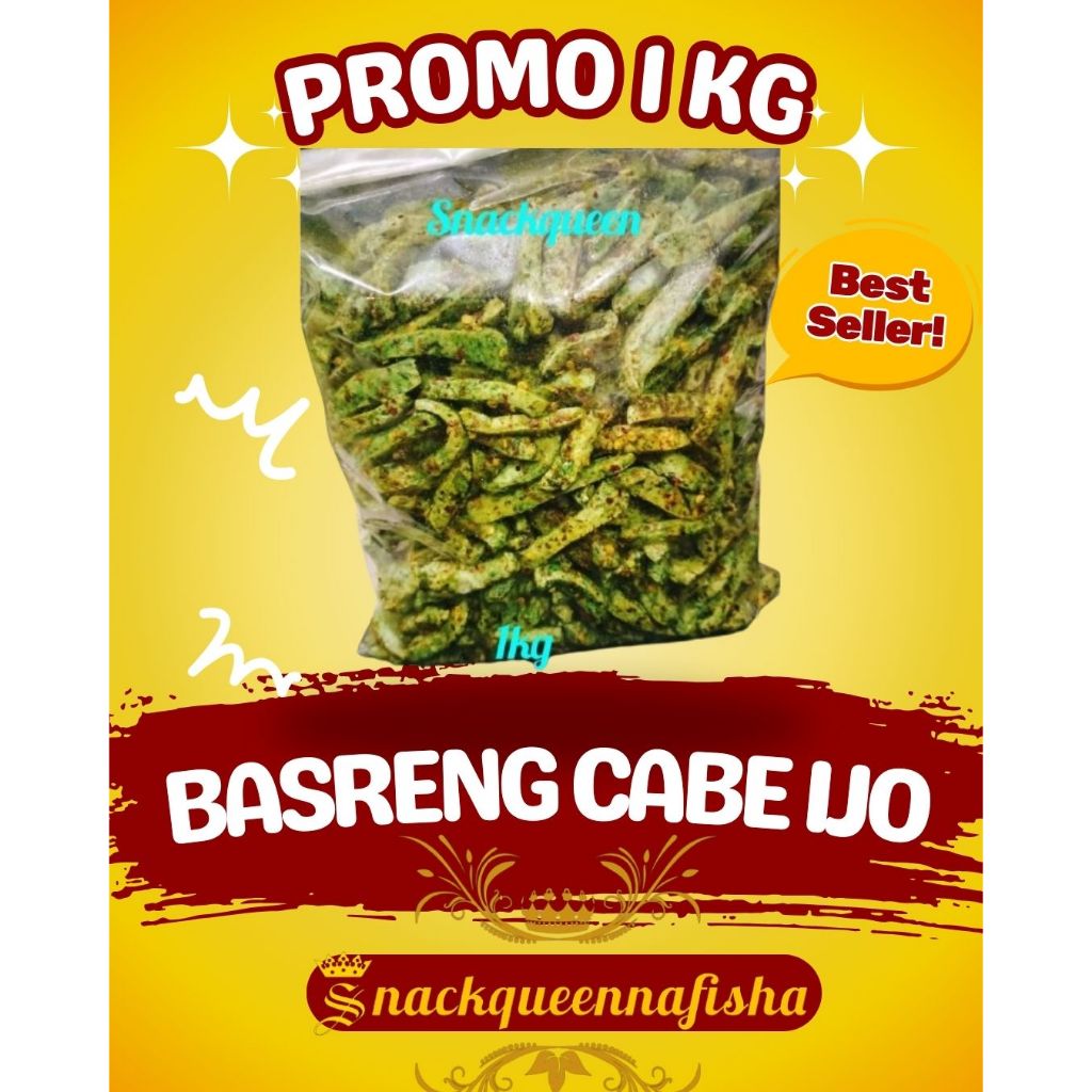 Jual Basreng baso goreng stik pedas cabe hijau daun jeruk isi 1kg ...