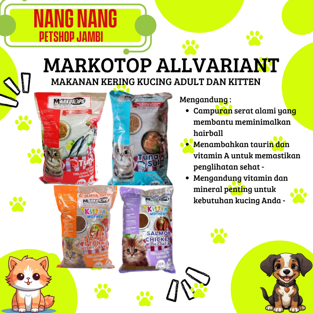 Jual Makanan Kucing MARKOTOP Repack 1 kg cat food MARKOTOPS 1kg Dry ...