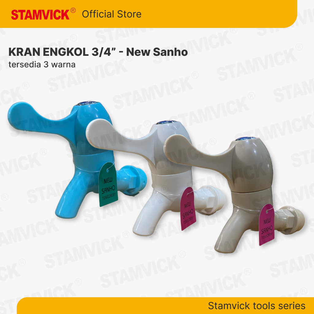 Jual Kran Pvc Tembok Engkol 3/4" New Sanho / Keran Air Plastik Model ...