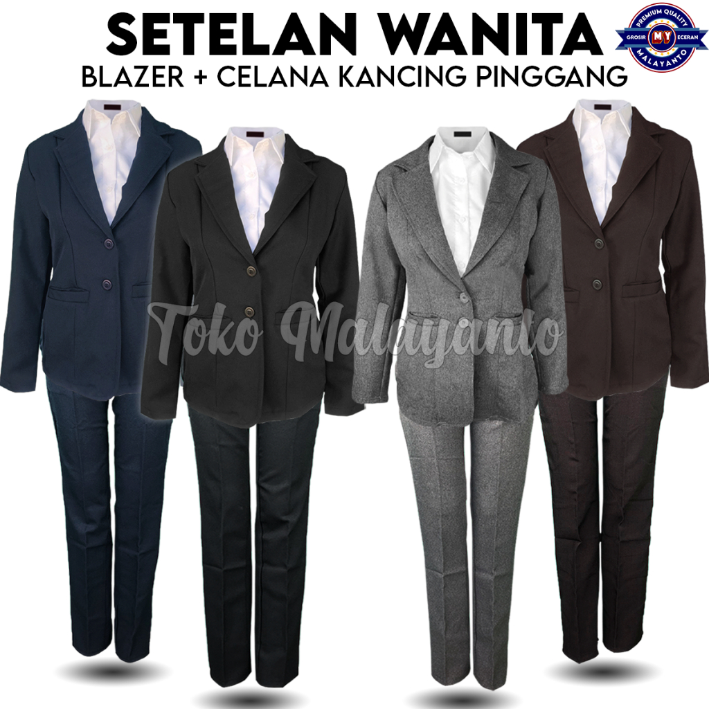 Jual One Set Blazer Setelan Wanita Celana Panajang Stelan Jas Kerja ...
