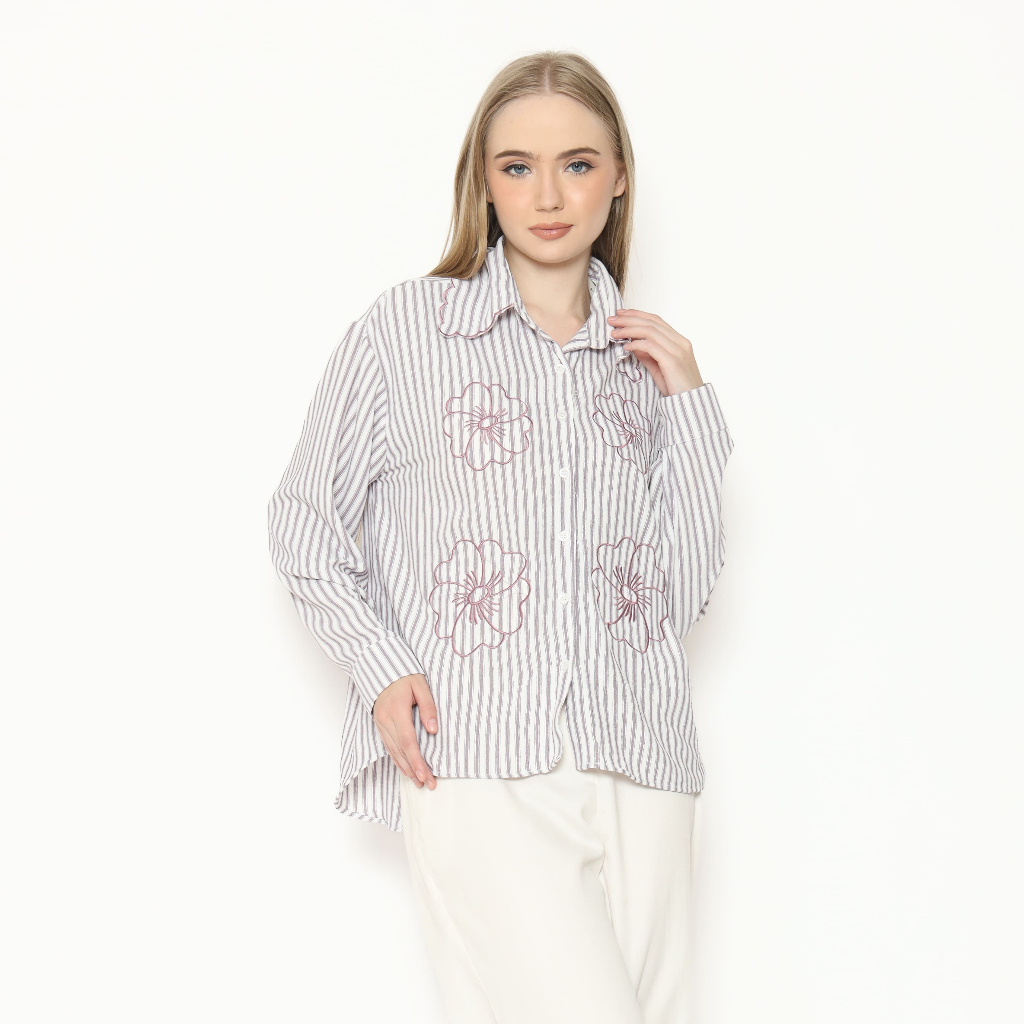 Jual UCME STUDIO - Daisy Oversized Shirt / Blouse Casual Lengan Panjang ...