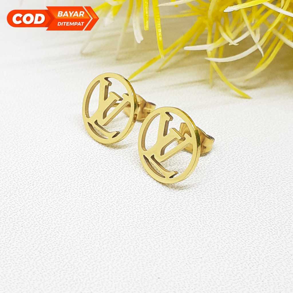 Jual mytitanium-anting titanium lapis emas cantik wanita dewasa ...