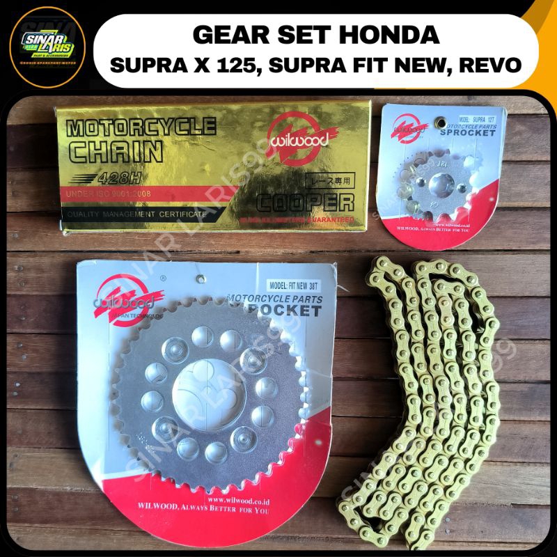 Jual GEAR SET GEARSET SUPRA X 125, SUPRA FIT NEW, REVO RANTAI GOLD FULL ORIGINAL WILWOOD MODEL ...