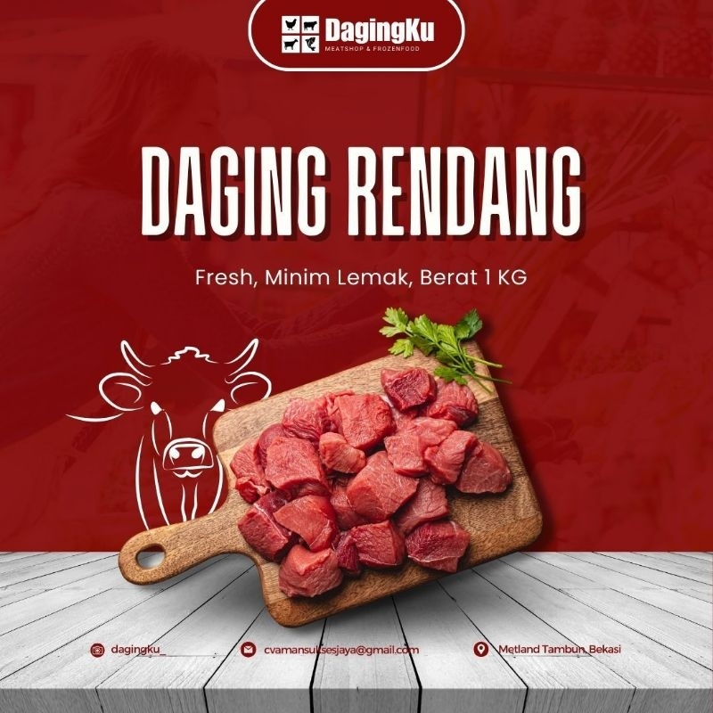 Jual Daging Rendang 1 Kg/Daging Sapi Lokal/Daging Rendang Tanpa Lemak ...