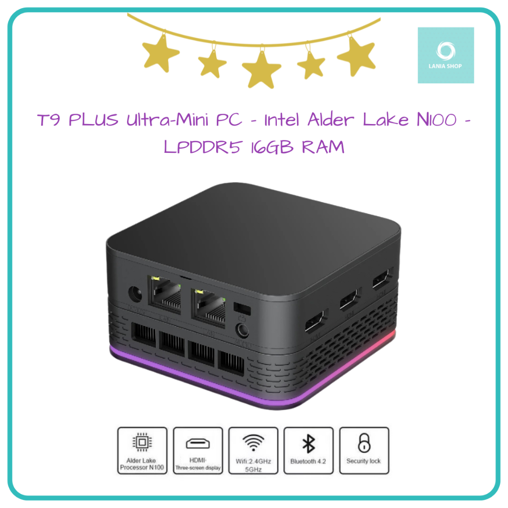 Jual T9 PLUS Ultra-Mini PC - Intel Alder Lake N100 - LPDDR5 16GB RAM | Shopee Indonesia