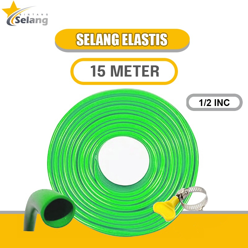 Jual BINTANG Selang Air 1/2 Inch 10 Dan 15 Meter Selang Elastis DOP Selang Kebun Lentur Selang ...