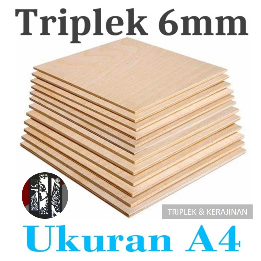 Jual Triplek 6mm Ukuran A4 210x297x6 mm (Multiplek/Plywood 6mm ...