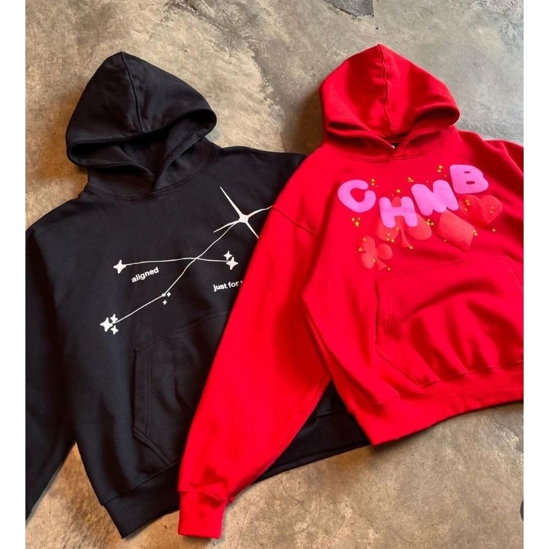 Jual [100% ORIGINAL] BOXY HOODIE CHMB ALIGNED BLACK |BOXY HOODIE ...