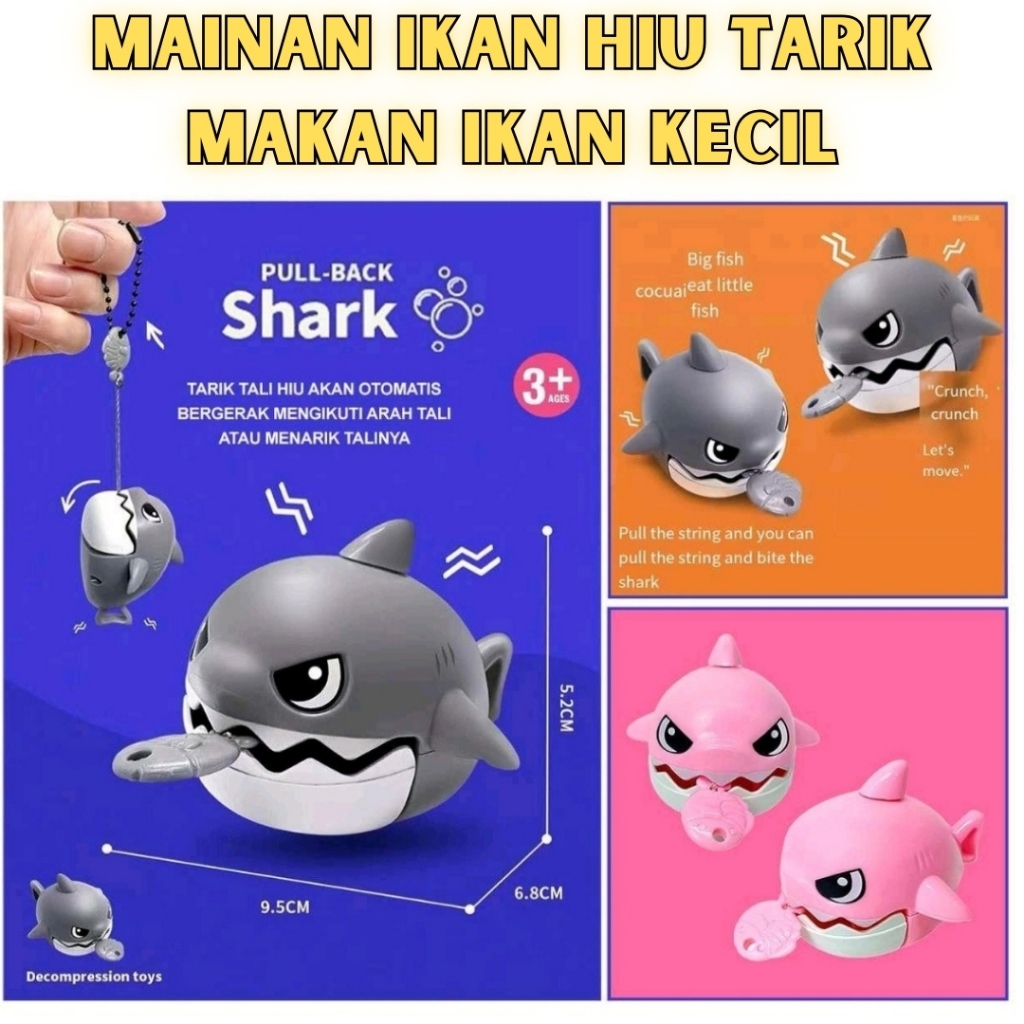 Jual Mainan Ikan Hiu Baby Shark Tarik Makan Ikan Kecil Lucu | Shopee ...