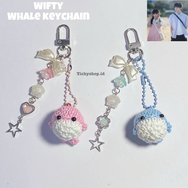Jual Gantungan Kunci Rajut Paus/ Whale Crochet Beads Keychain inspired ...