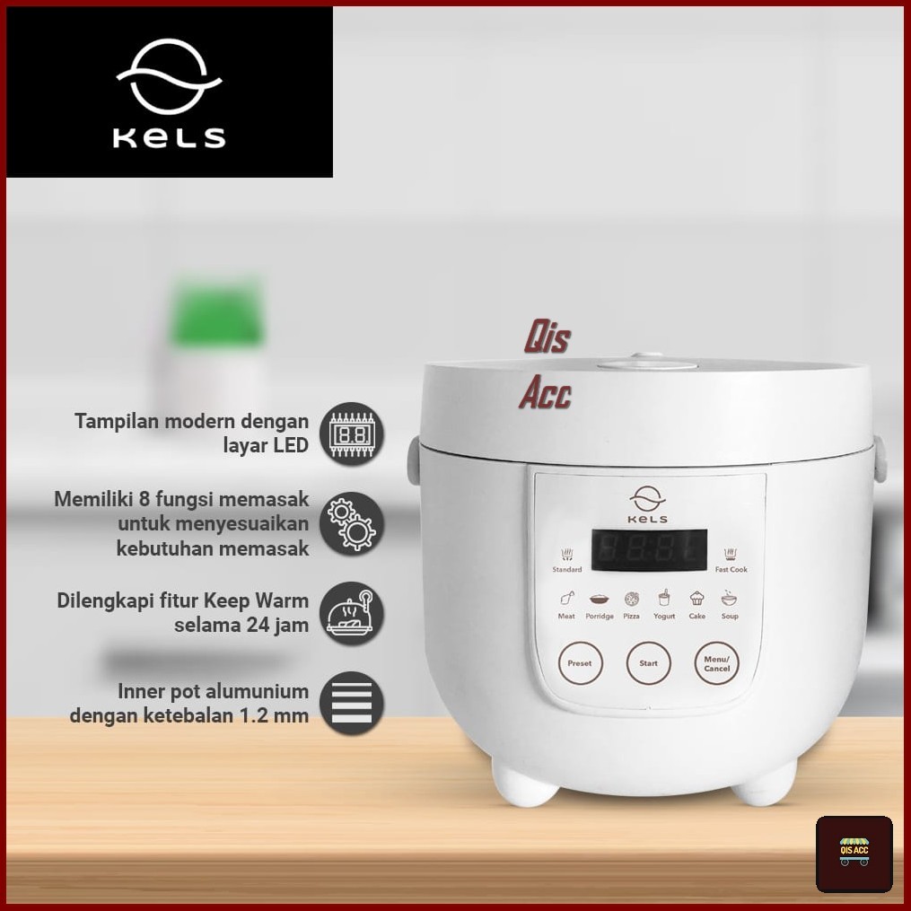 Jual KELS Warner Rice Cooker Multi Cooker Digital 0.8 Ltr 350 Watt ...