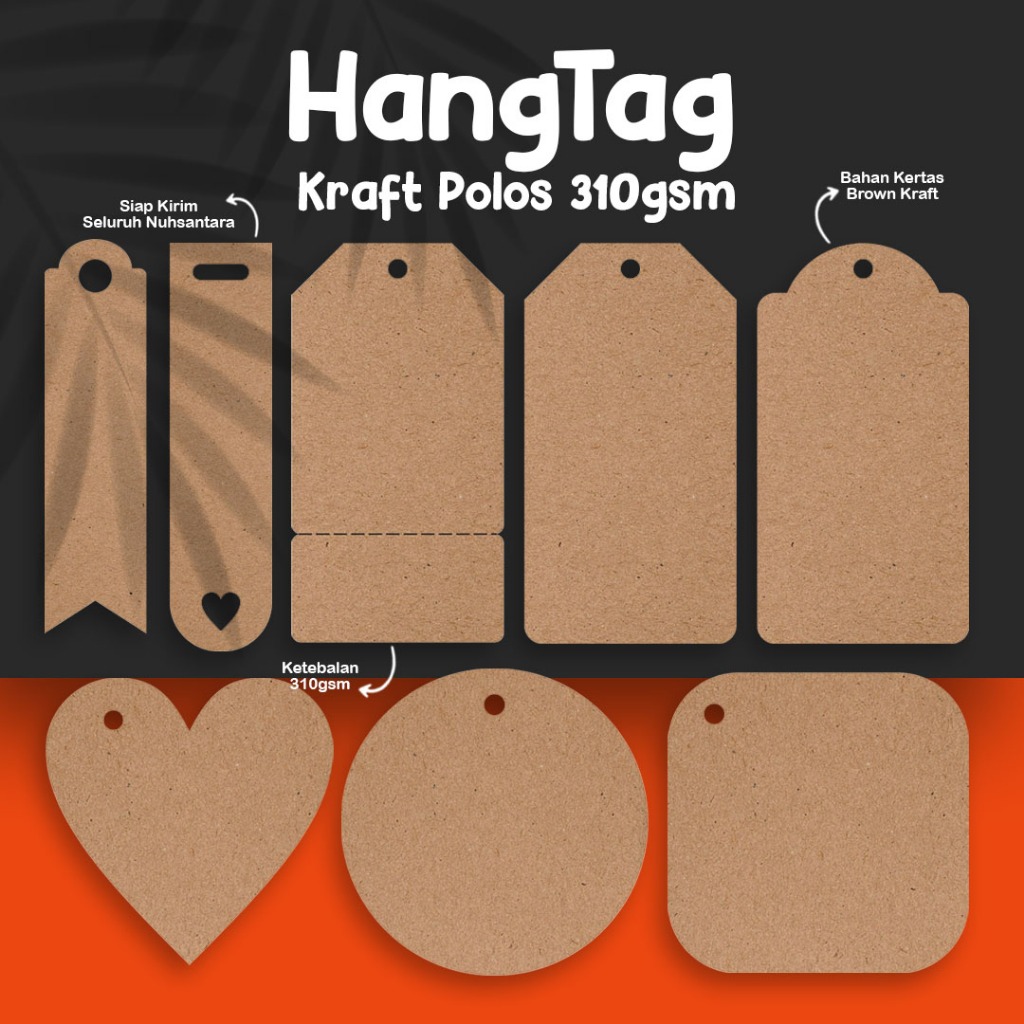 Jual HANGTAG POLOS TEBAL MURAH KRAFT ECER / HANG TAG BAJU / HANGTAG ...