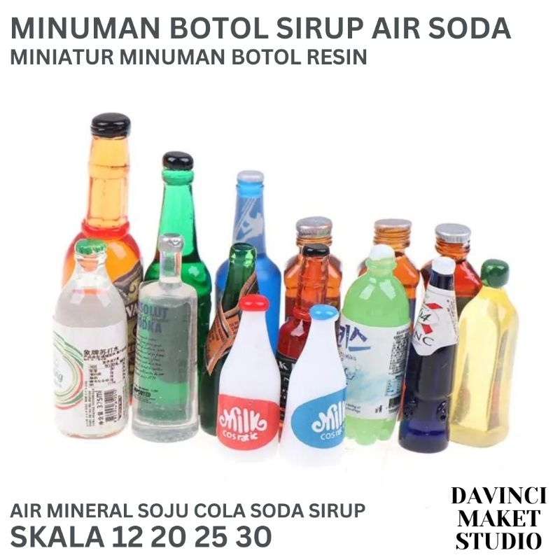 Jual (Satuan) Miniatur Botol Air Mineral Soju Cola Minuman 1:6 1:12 1: ...