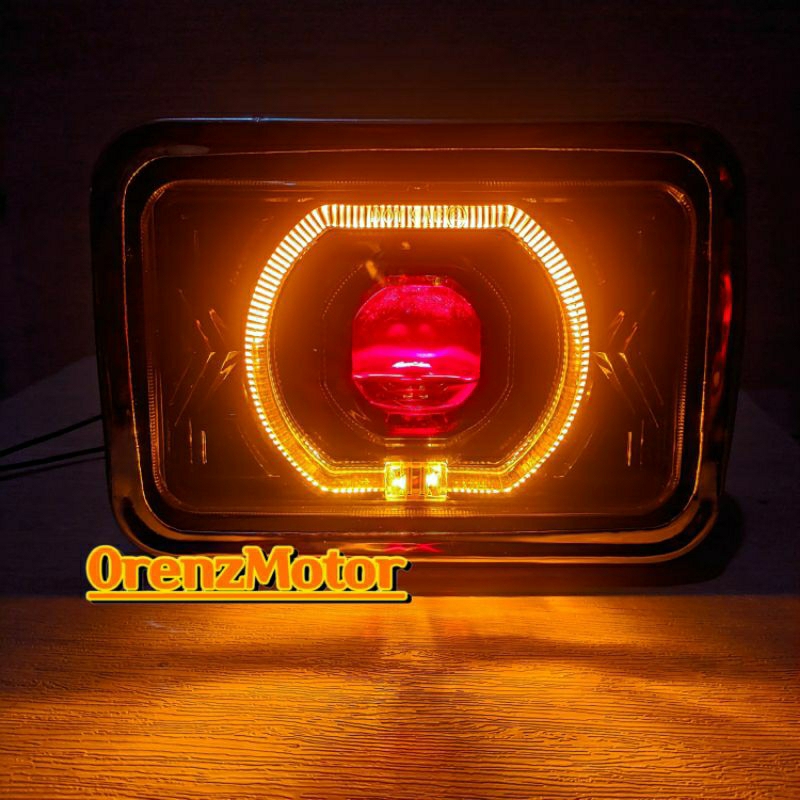 Jual lampu depan billed daymaker biled set batok kotak 5t5 ring besi ...