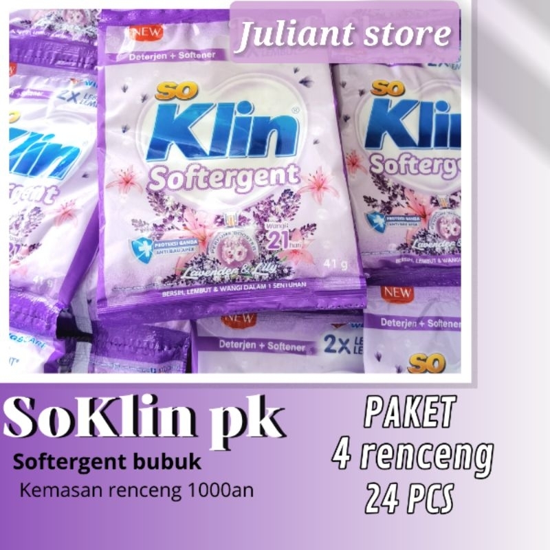 Jual Soklin 1000 an Deterjen Bubuk Kemasan sachet (PAKET 4 RENCENG / 24 ...