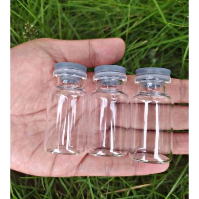 Jual BOTOL VIAL 10ML || BOTOL KACA + TUTUP KARET (100pcs/SET) | Shopee ...