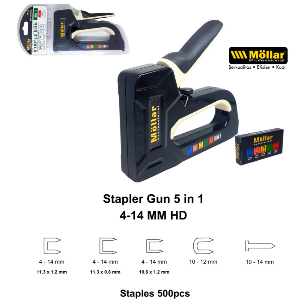 Jual MOLLAR 5in1 Gun Tacker Alat Staples dan Paku Tembak 5in1 / Staple ...