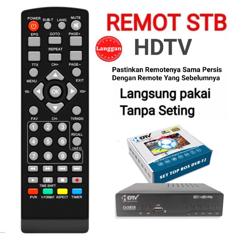 Jual Remote Remot STB Set Top Box HDTV HD TV Langsung Pakai Tanpa ...