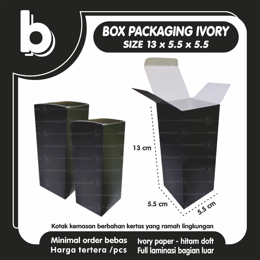 Jual Box Packaging Ivory Hitam Doft 13x5.5x5.5 I BPIHD00469 | Shopee ...