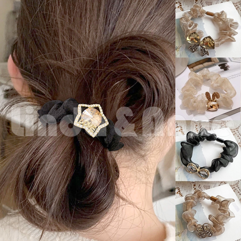 Jual L&A - Ikat Rambut Satin Glitter Motif Rabbit Lucu Kunciran ...