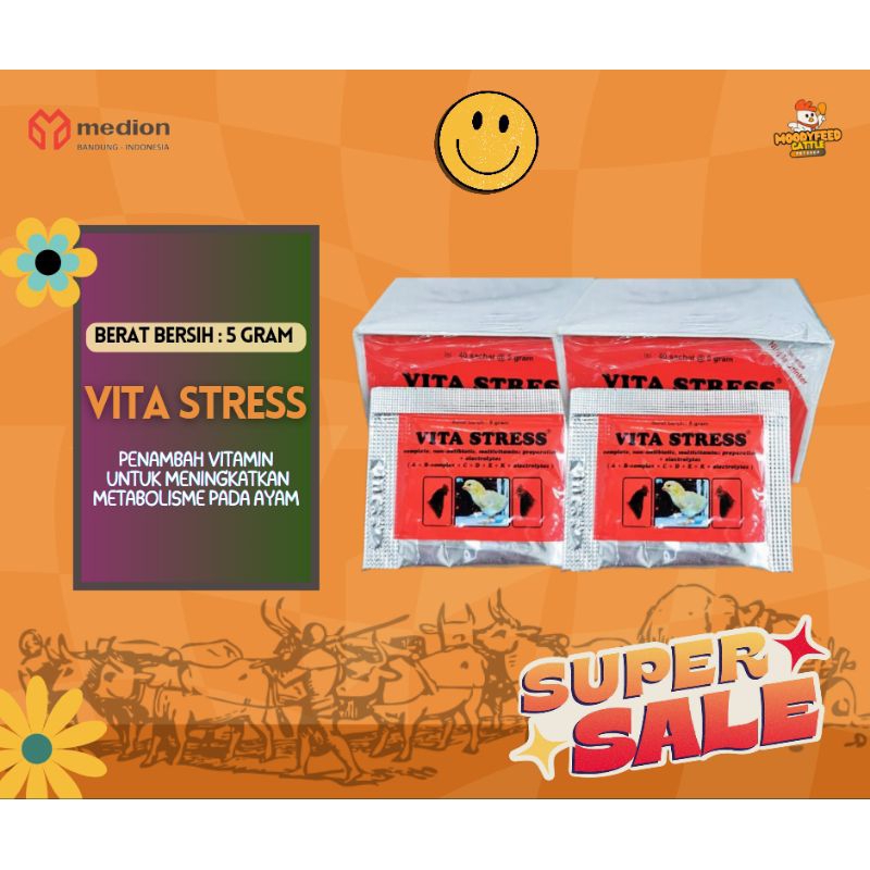 Jual VITA STRESS Kemasan 5 Gram Multivitamin Metabolisme pada Ayam ...