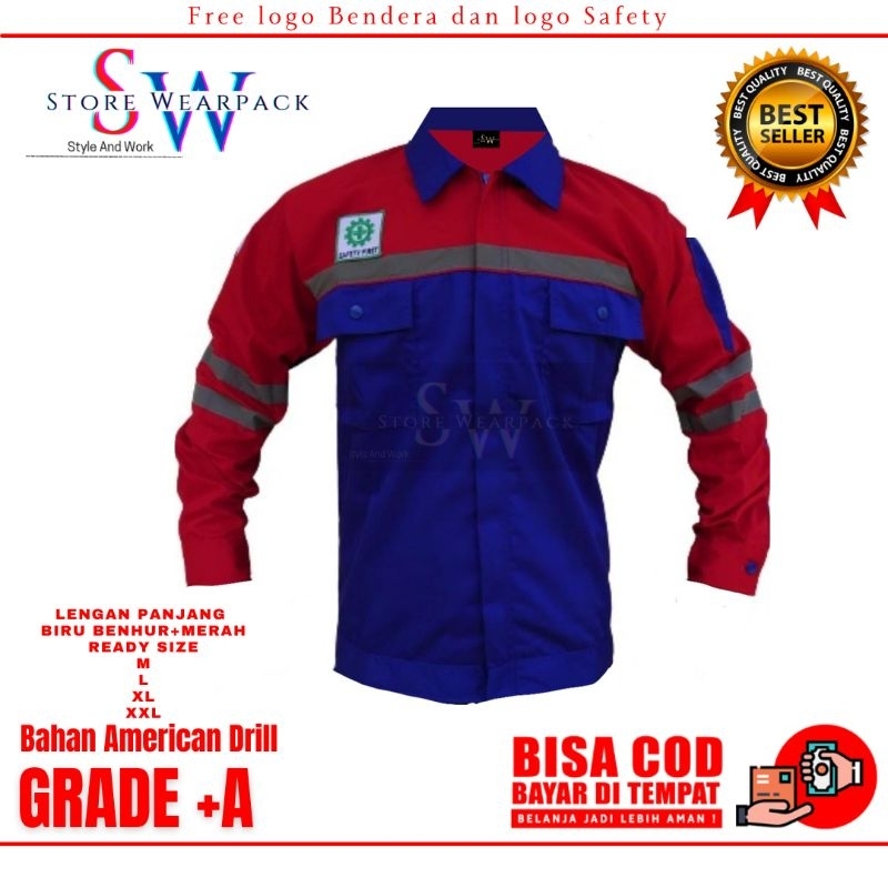 Jual Wearpack safety / Baju safety K3/ Baju Kerja proyek lengan panjang ...