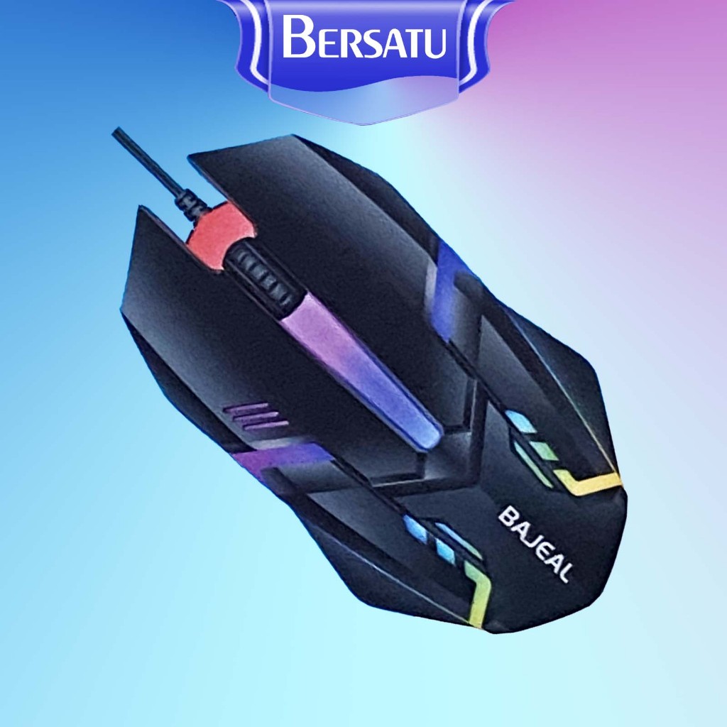 Jual Mouse Gaming Wired USB kabel Ergonomic 1000dpi LED backlit Bajeal ...