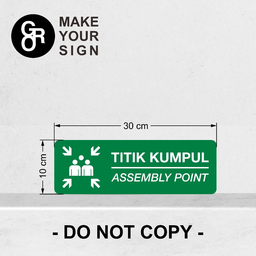 Jual Sign Rambu Acrylic/Akrilik Titik Kumpul Assembly Point 10cm x 30cm ...