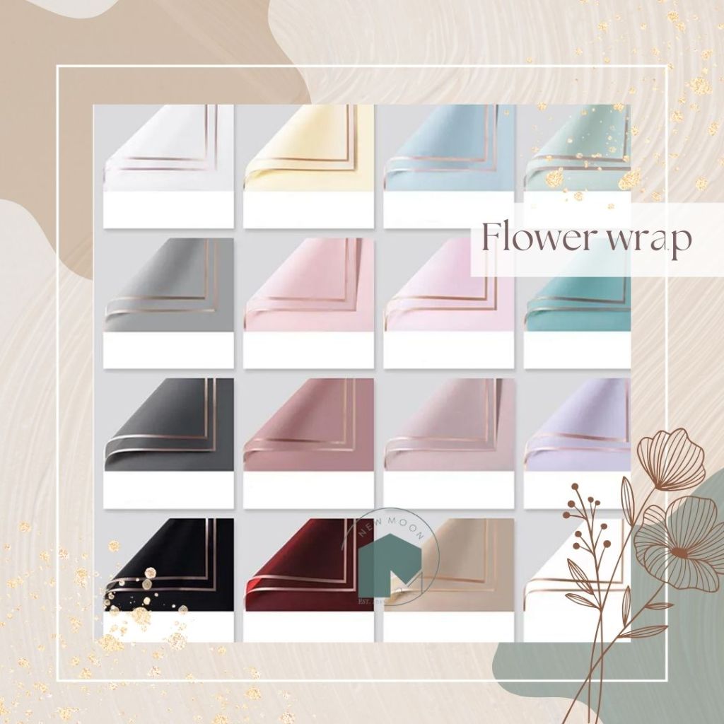 Jual Gratis Packing Aman 5 LembarB Kertas bunga flower wrap list gold ...