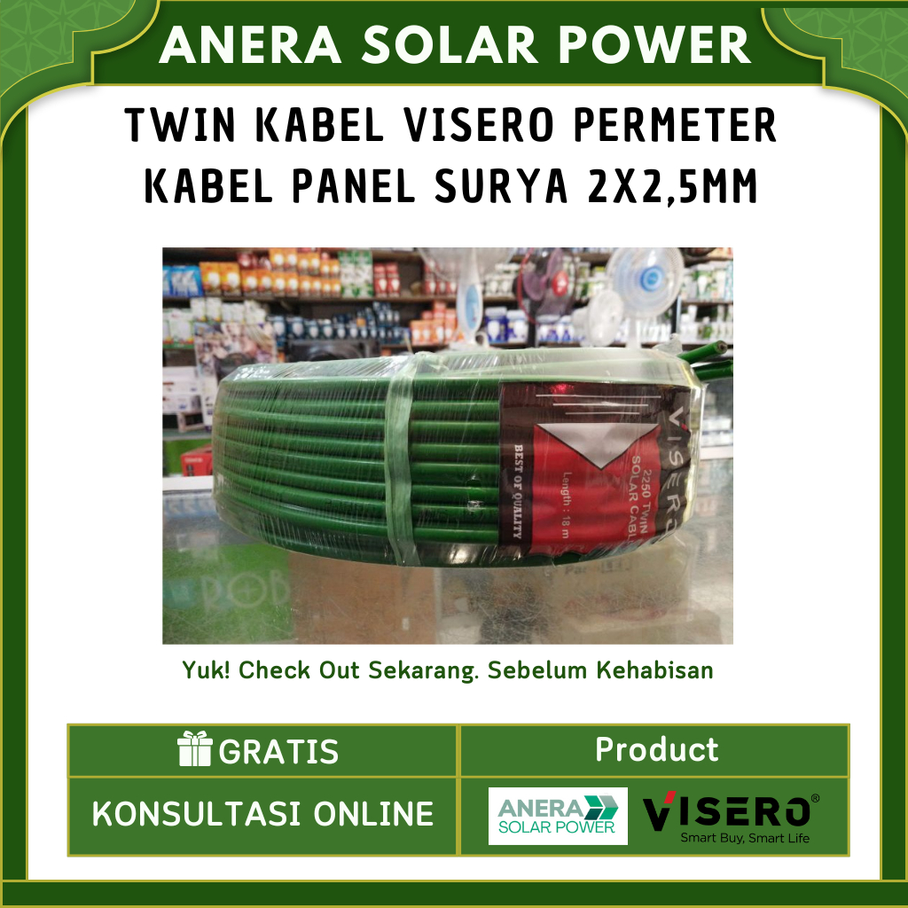 Jual KABEL PANEL SURYA VISERO HIJAU 2X2,5MM PERMETER | Shopee Indonesia