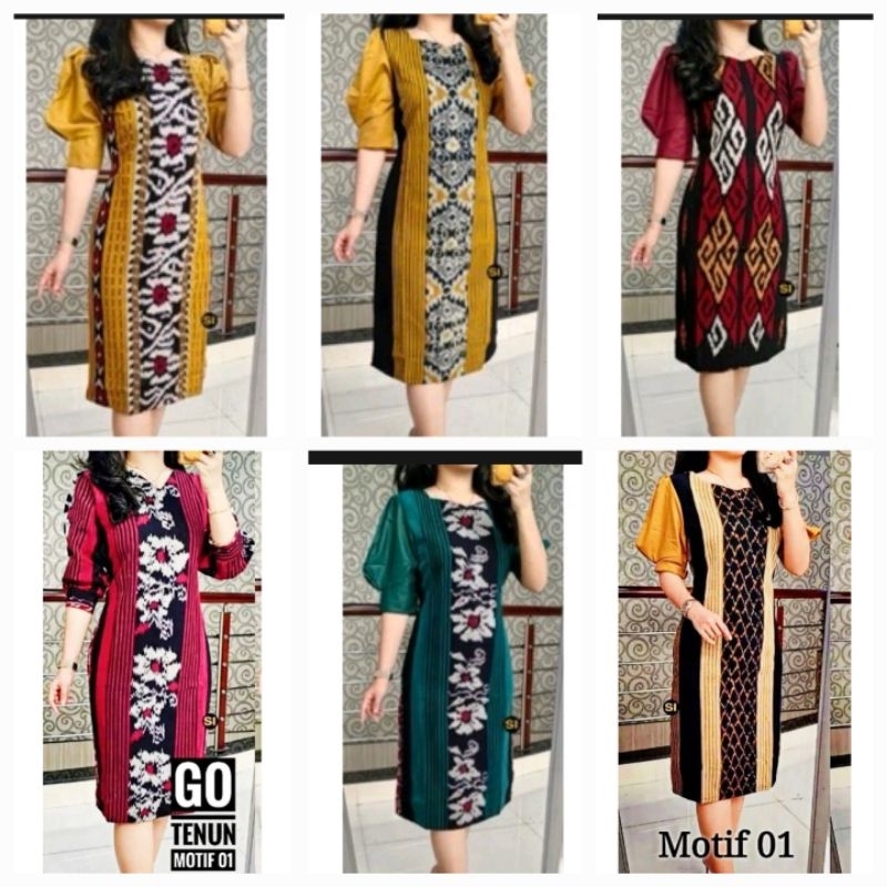 Jual DRESS TENUN PREMIUN MIX TOYOBO, MOTIF ETNIK, DRES KERJA WANITA | Shopee Indonesia