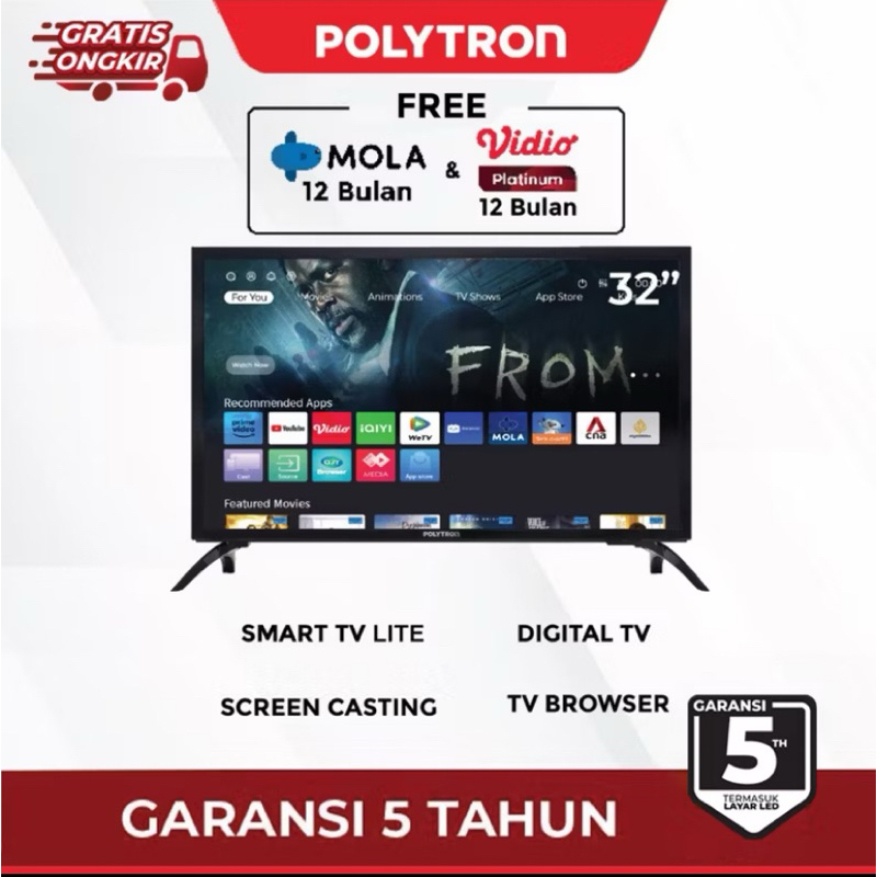 Jual POLYTRON | LED TV Polytron Smart TV 32 inch | TV Polytron 32 inch Smart TV | Shopee Indonesia
