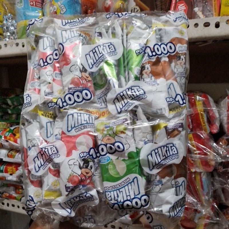 Jual Milkita sunduk permen milkita lolipop rasa susu mix buah | Shopee ...