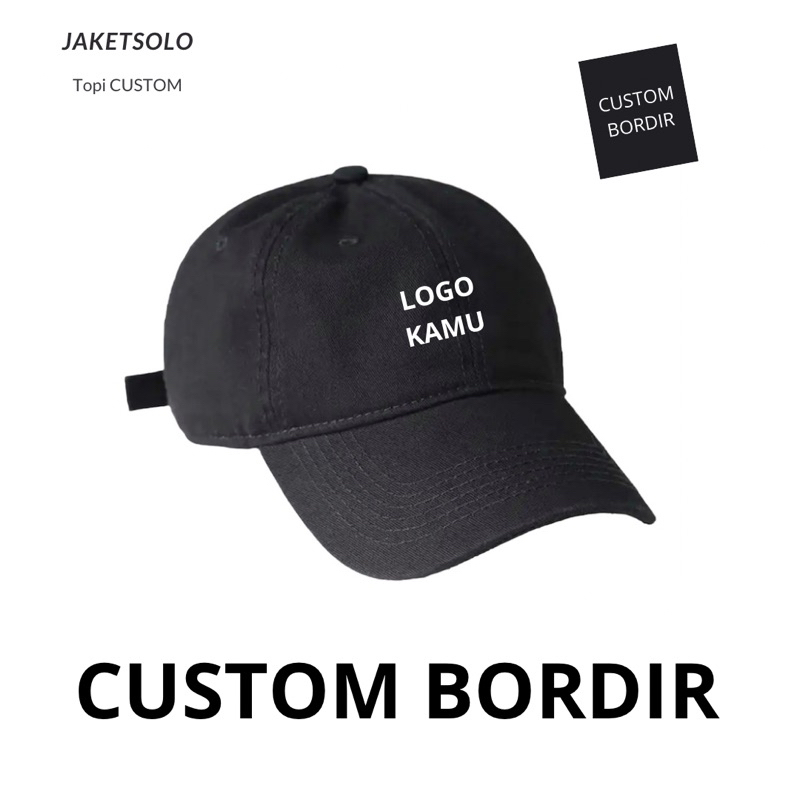 Jual TOPI CUSTOM BORDIR NAMA LOGO PREMIUM SATUAN | Shopee Indonesia