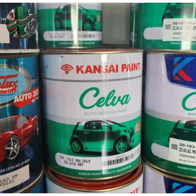 Jual CELVA KANSAI AUTO REFINISH PAINT 1KG 1 KG CAT MOBIL DUCO HITAM DOF ...