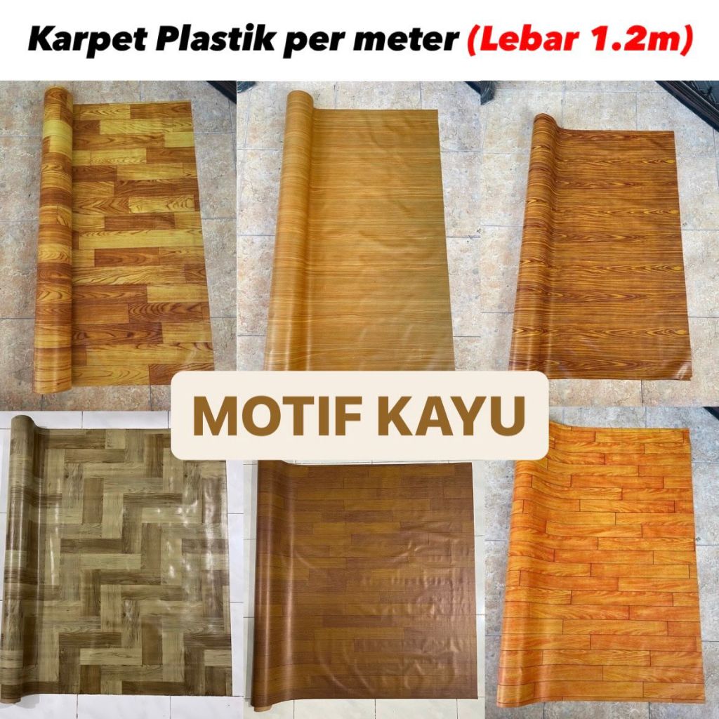Jual Karpet Plastik Lantai ( MOTIF KAYU ) Meteran / Perlak Vinyl Lebar ...