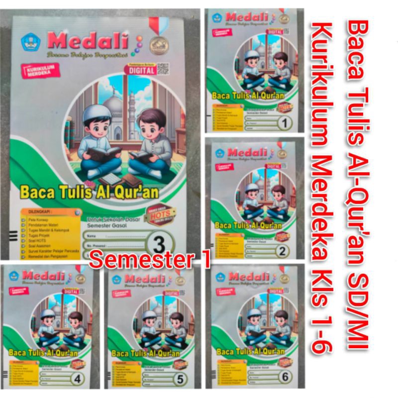 Jual Modul Baca Tulis Al Qur'an SD/MI Kurikulum Merdeka kelas 123456 ...