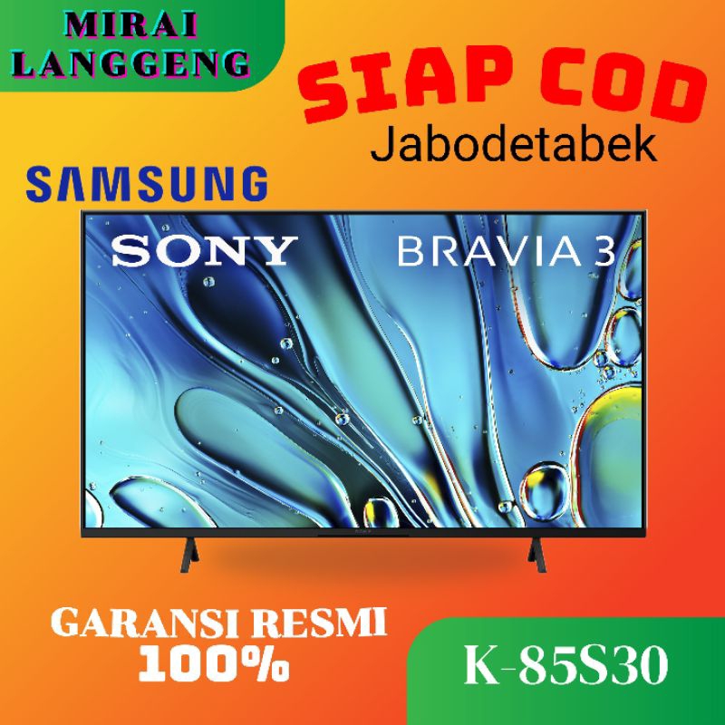 Jual SONY K-85S30/85S30 4K GOOGLE TV 85 inch 2024 series | Shopee Indonesia