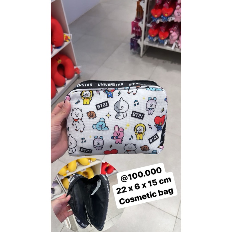 Jual BT21 with Miniso Tempat Kosmetik | llunch box | BTS x Miniso Pouch ...
