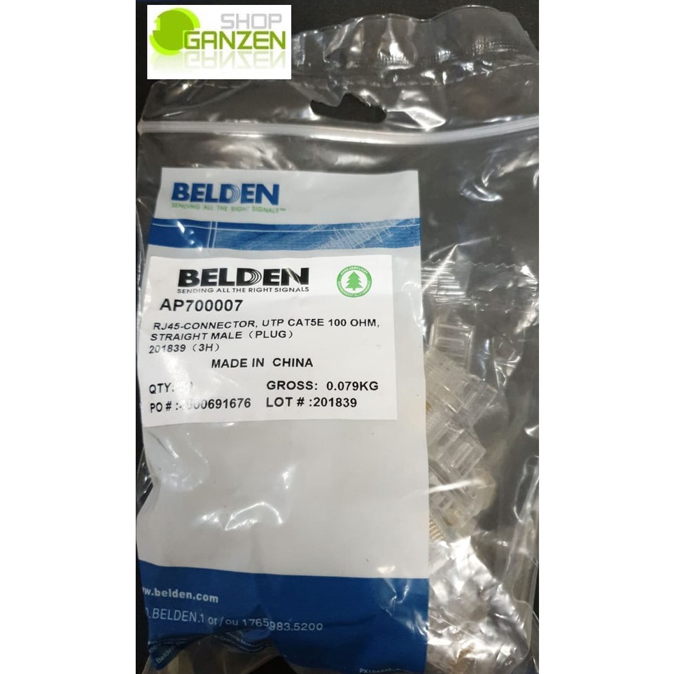Jual RJ45 Connector Cat5e Belden Konektor RJ45 Cat5e Belden AP77 ...