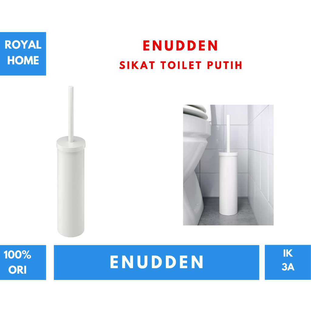 Jual ENUD sikat toilet plastik dgn wadah besi putih white toilet brush ...