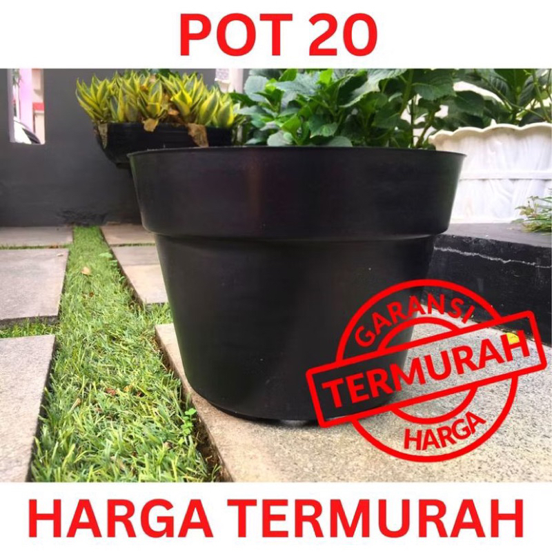 Jual Pot Bunga Murah / Pot Tanaman / Pot Plastik hitam 20 | Shopee ...