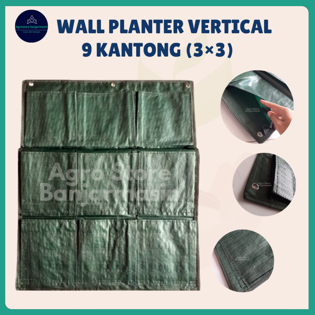 Jual Wall Planter 9 Pockets Vertical Easy Grow Kantong Pot Tanaman ...