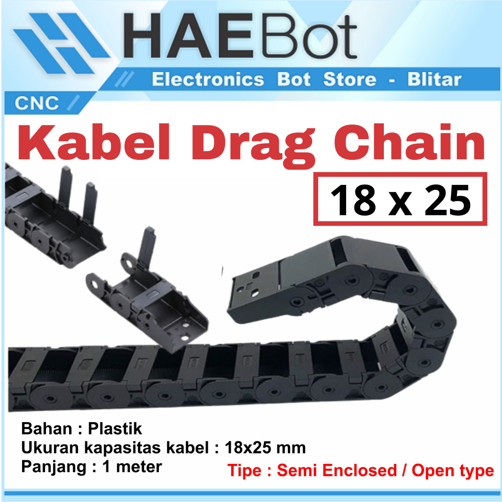 Jual [[HAEBOT] Kabel Cable Drag Chain Wire Carrier 18x25 mm Semi ...