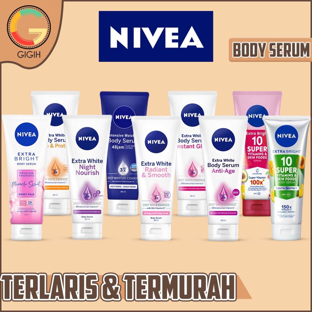 Jual NIVEA BODY SERUM 180ML SERIES ( READY ALL VARIAN ) | Shopee Indonesia
